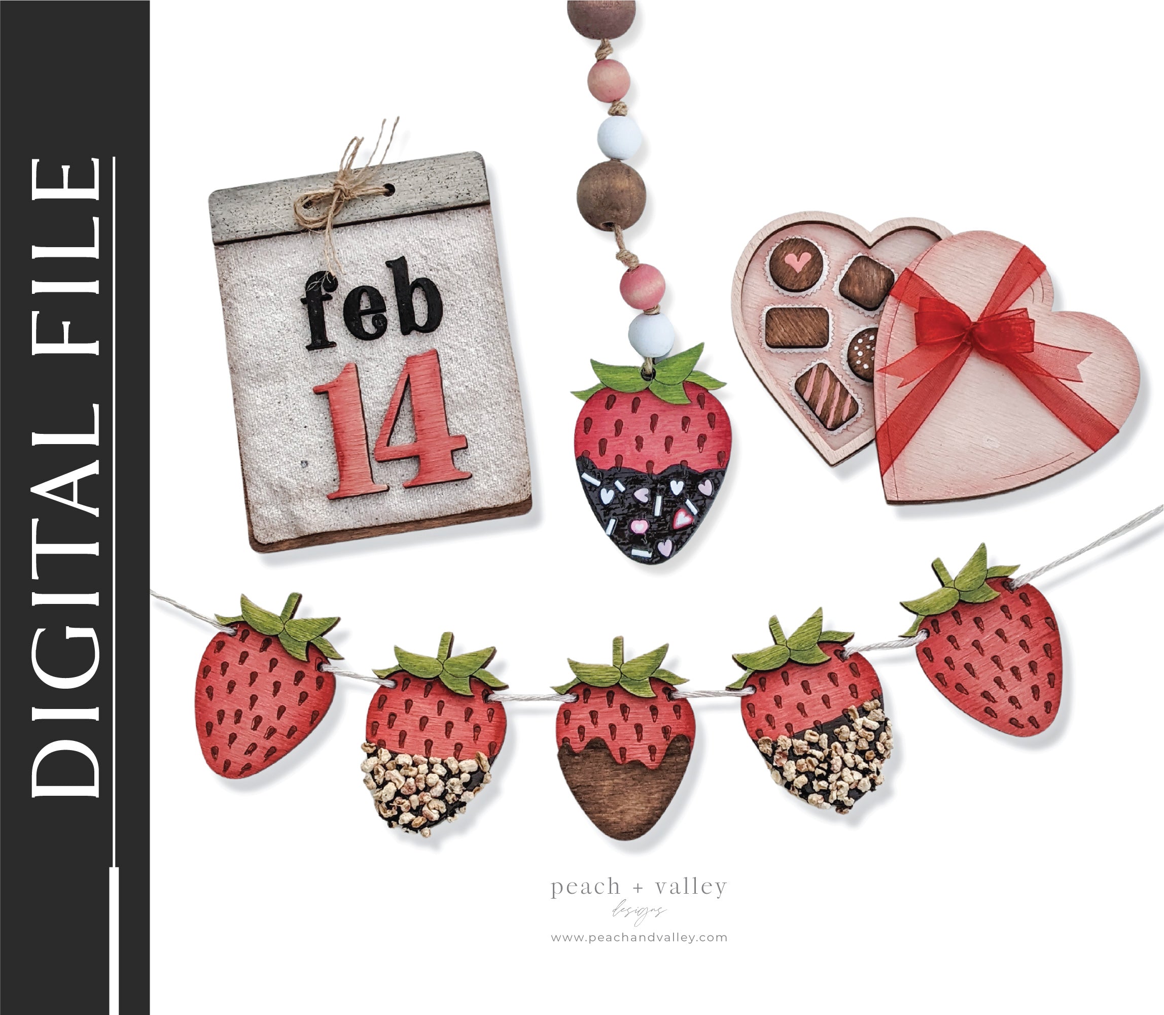 Valentine's Day Set Cut File – Peach + Valley Designs