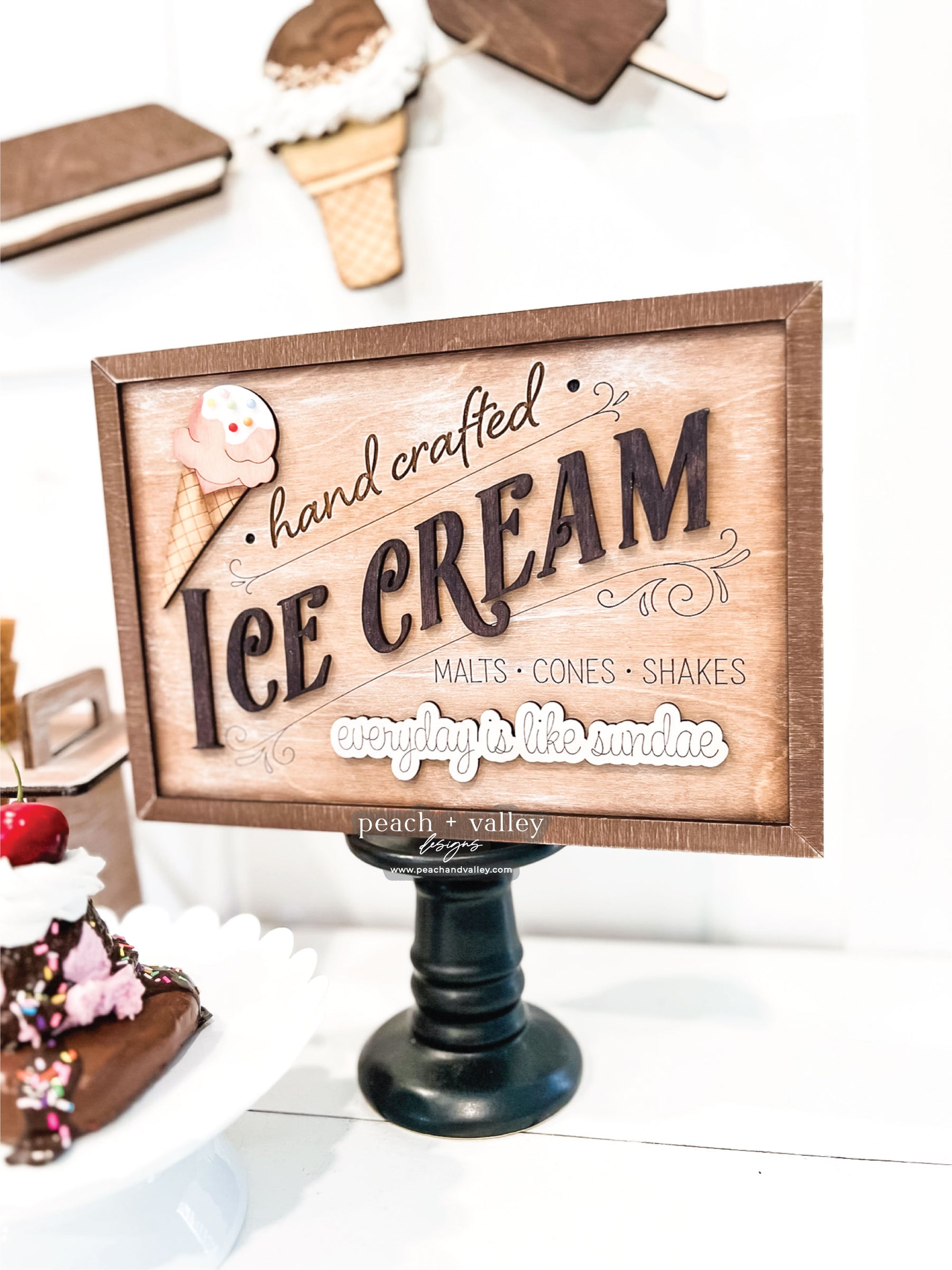 Ice Cream Party Sign Cut File – Peach + Valley Designs