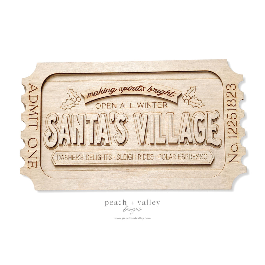 Santa's Village Ticket Sign Cut File – Peach + Valley Designs